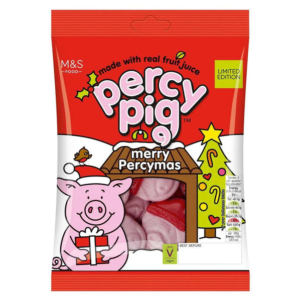 M&S Percy Pig Merry Percymas Fruit Gums 170g (SHORT DATE JAN 26)