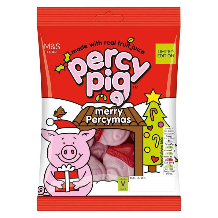 M&S Percy Pig Merry Percymas Fruit Gums 170g (SHORT DATE JAN 26)